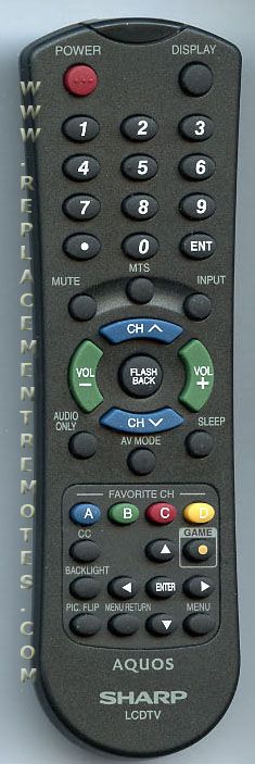 Sharp RRMCGA546WJSA TV Remote Control