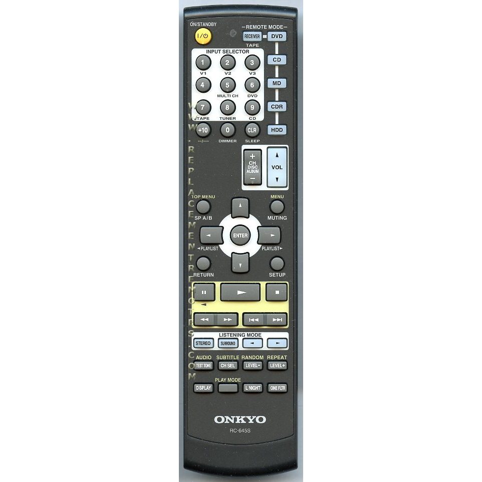 Onkyo RC645S Receiver Remote Control | RC-645S