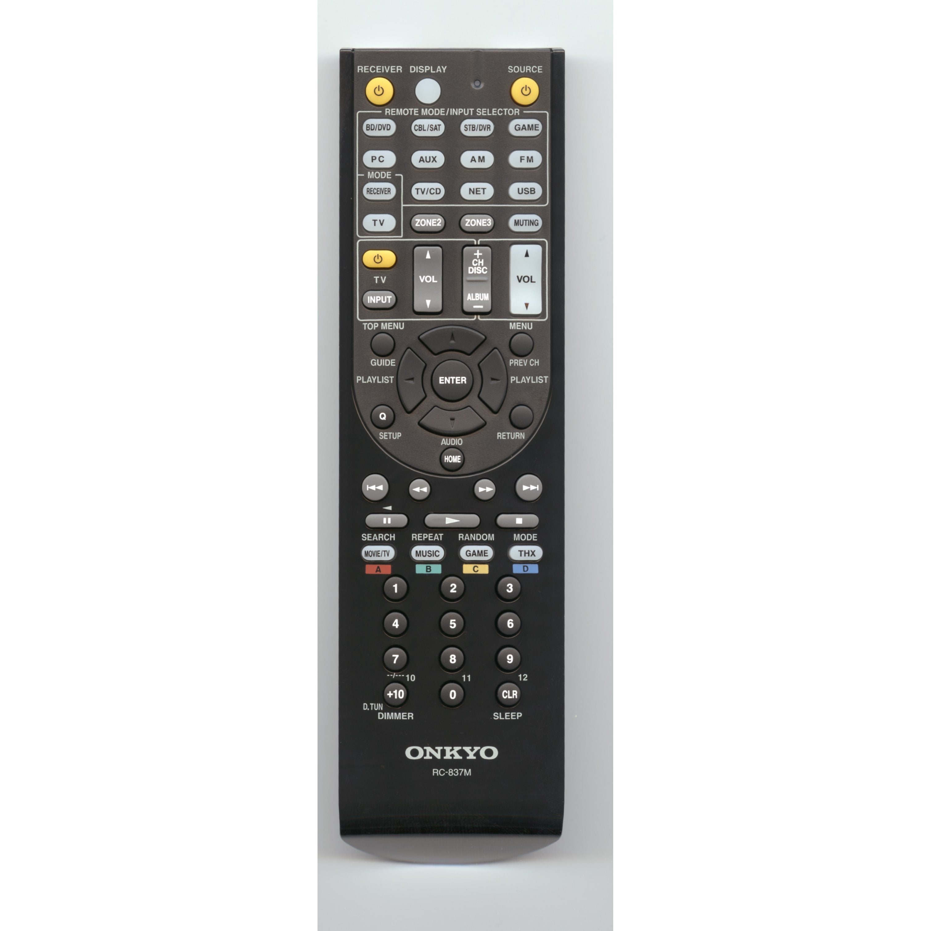 Onkyo RC837M Receiver Remote Control | RC-837M