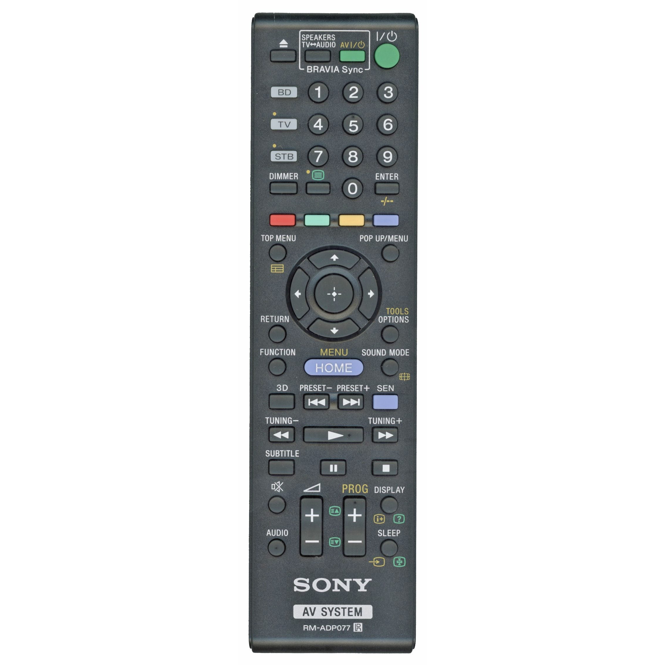 Sony RM-ADP077 Blu-ray Home Theater Remote Control - RMADP077