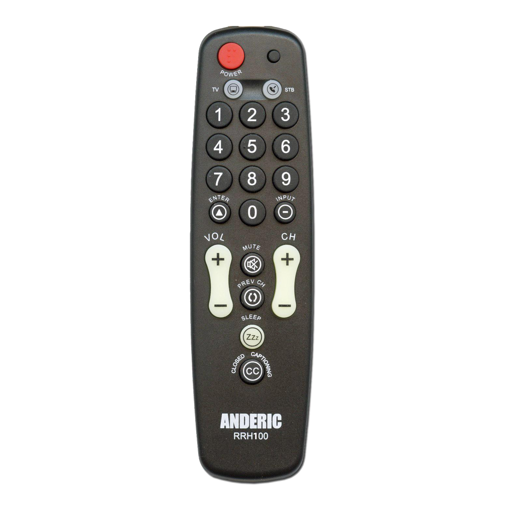 Anderic RRH100 Universal Remote Control for Hospitality TVs and Cable